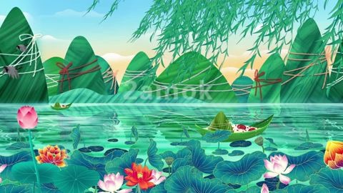 端午舞台背景,视频素材,凌晨两点素材网,高清视频素材,端午节
