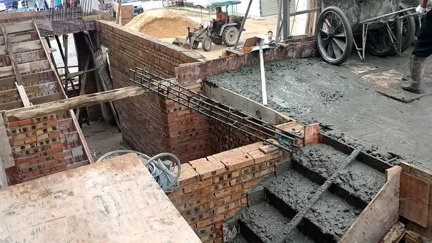 浇筑混凝土#记录建房过程 #实景拍摄