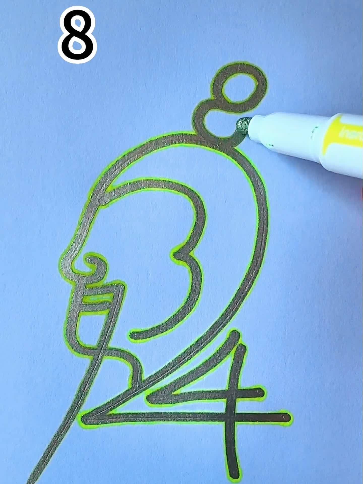 用数字1到10画古人数字创意简笔画