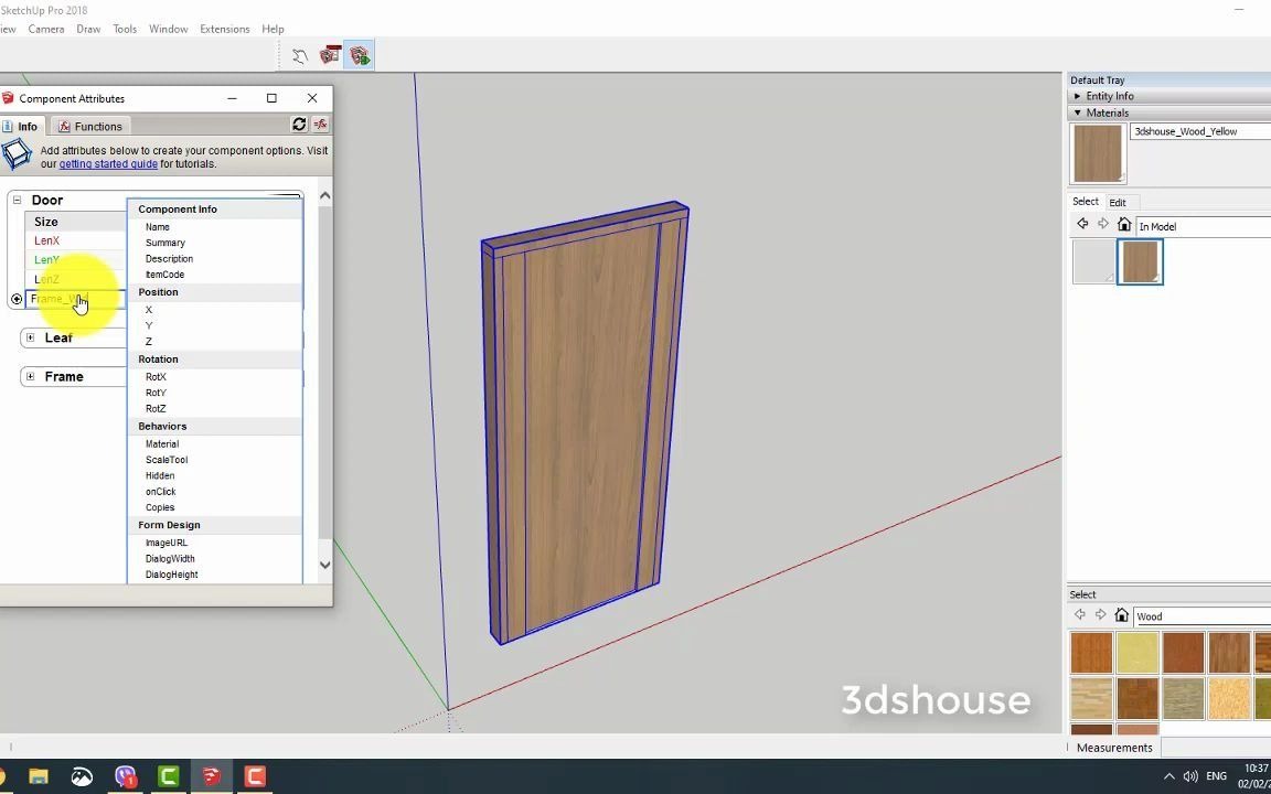 门的动态组件 in Sketchup by 3dshouse