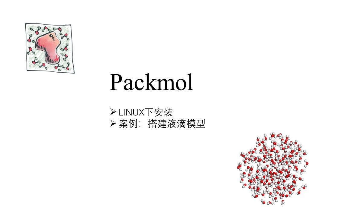 LINUX下Packmol下载安装及运行方法 构建液滴模型
