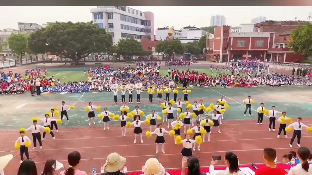 运动会开幕式花球操表演《加油鸭》完整版#花球啦啦操#少儿节目,...