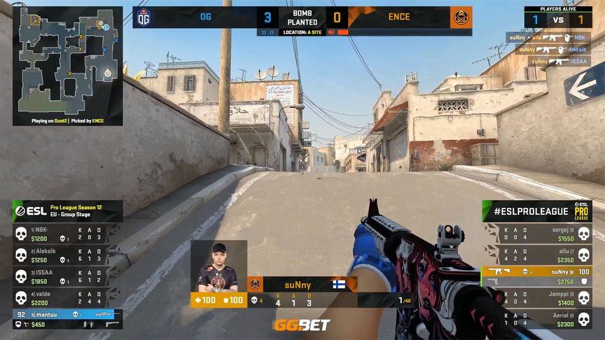 【CSGO】0受伤完成残局?太阳神suNny教你如何在大坑架死包点!