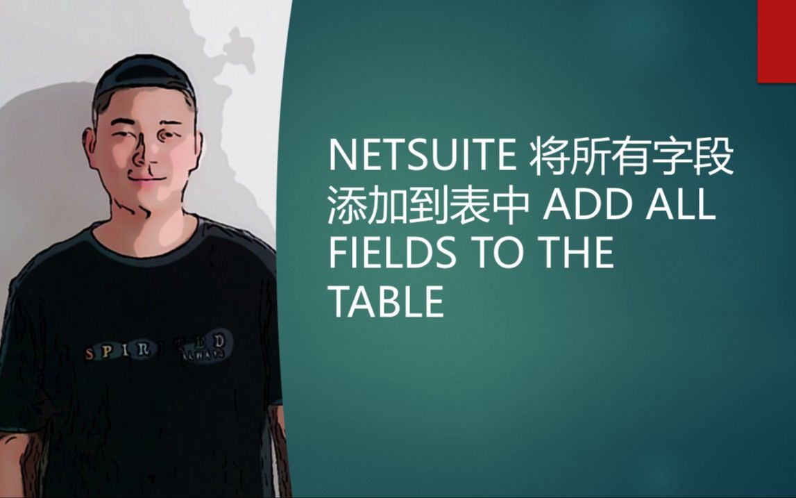 NETSUITE 将所有字段添加到表中 ADD ALL FIELDS TO THE TABLE