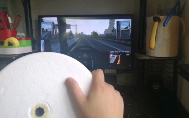 欧洲卡车模拟2(ETS2),欧卡2用纸盒制作方向盘,鼠标方向盘,DIY游戏...