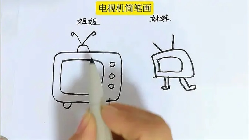 电视机怎么画?创意简笔画,儿童画,少儿创意美术,生活用品