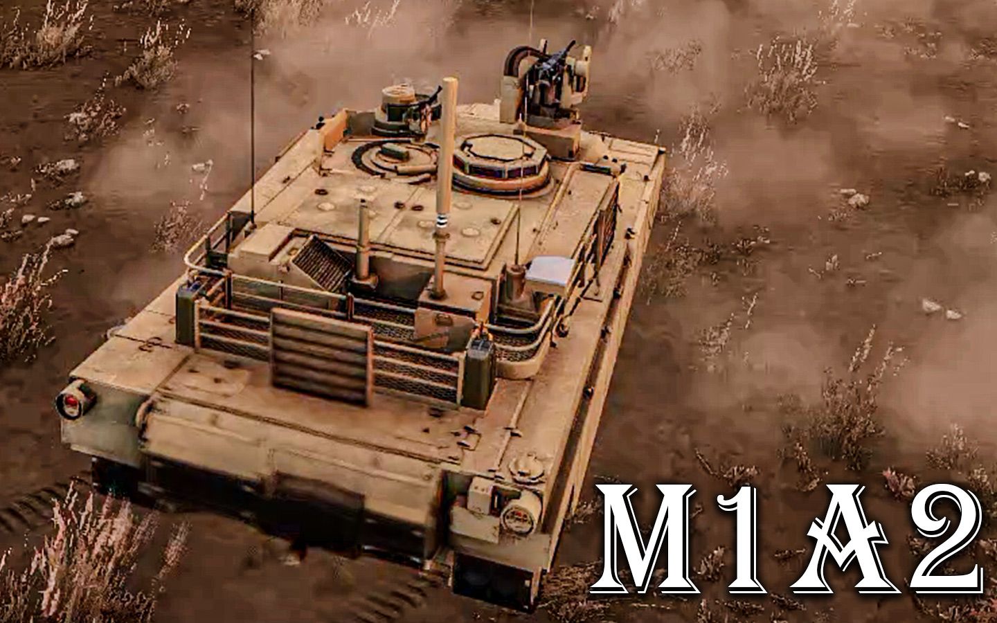 在军事模拟游戏驾驶M1A2Sepv2坦克暴打T72