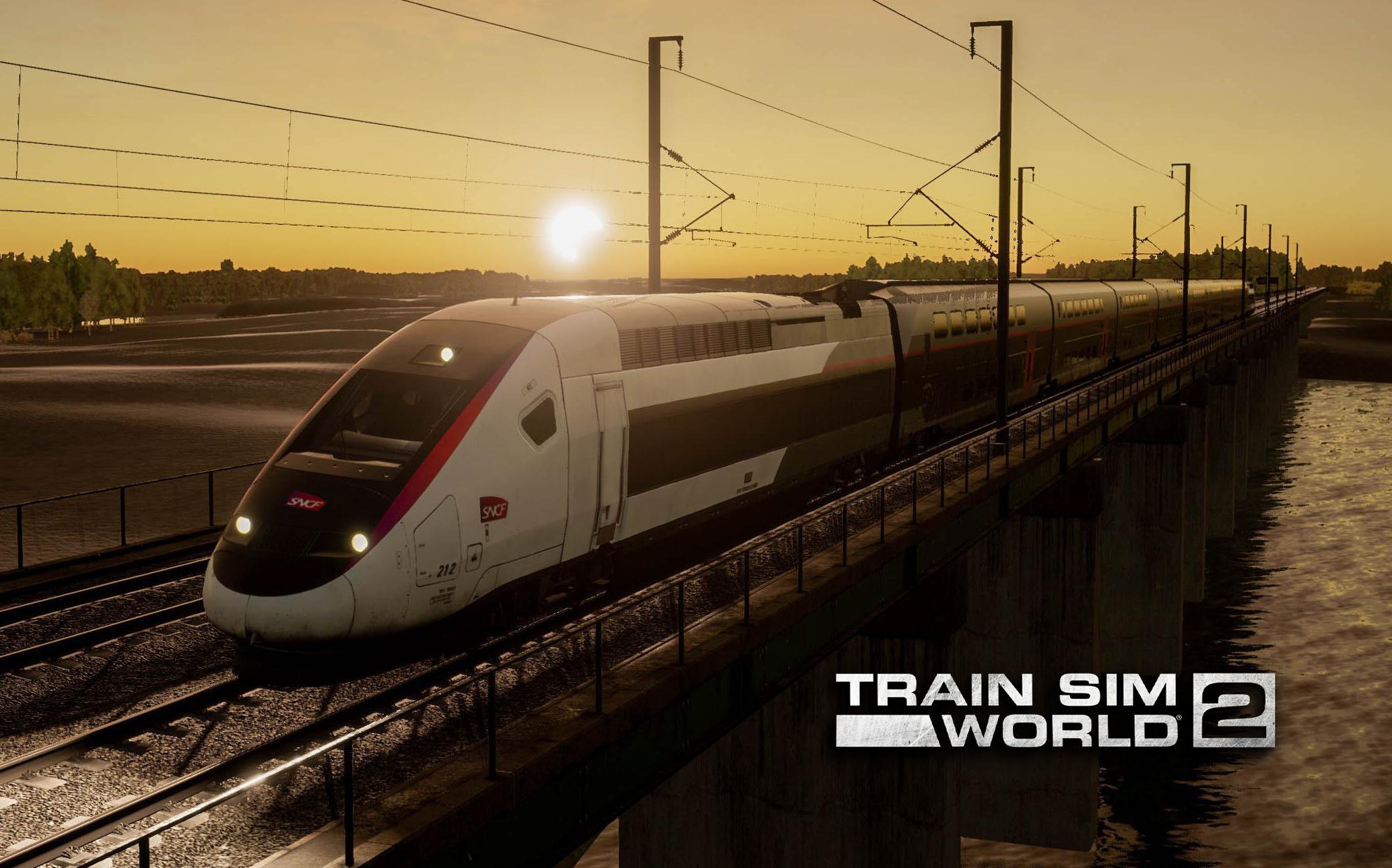 《模拟火车世界2》晚间通过施工路段后回到马塞 - 法国高速铁路...