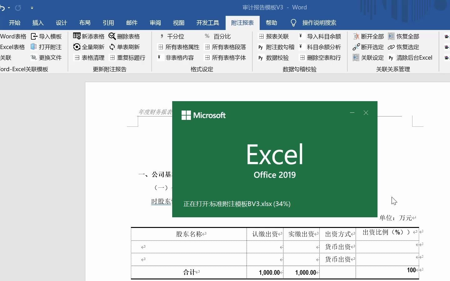 基于标准附注模板完成项目审计附注报告
