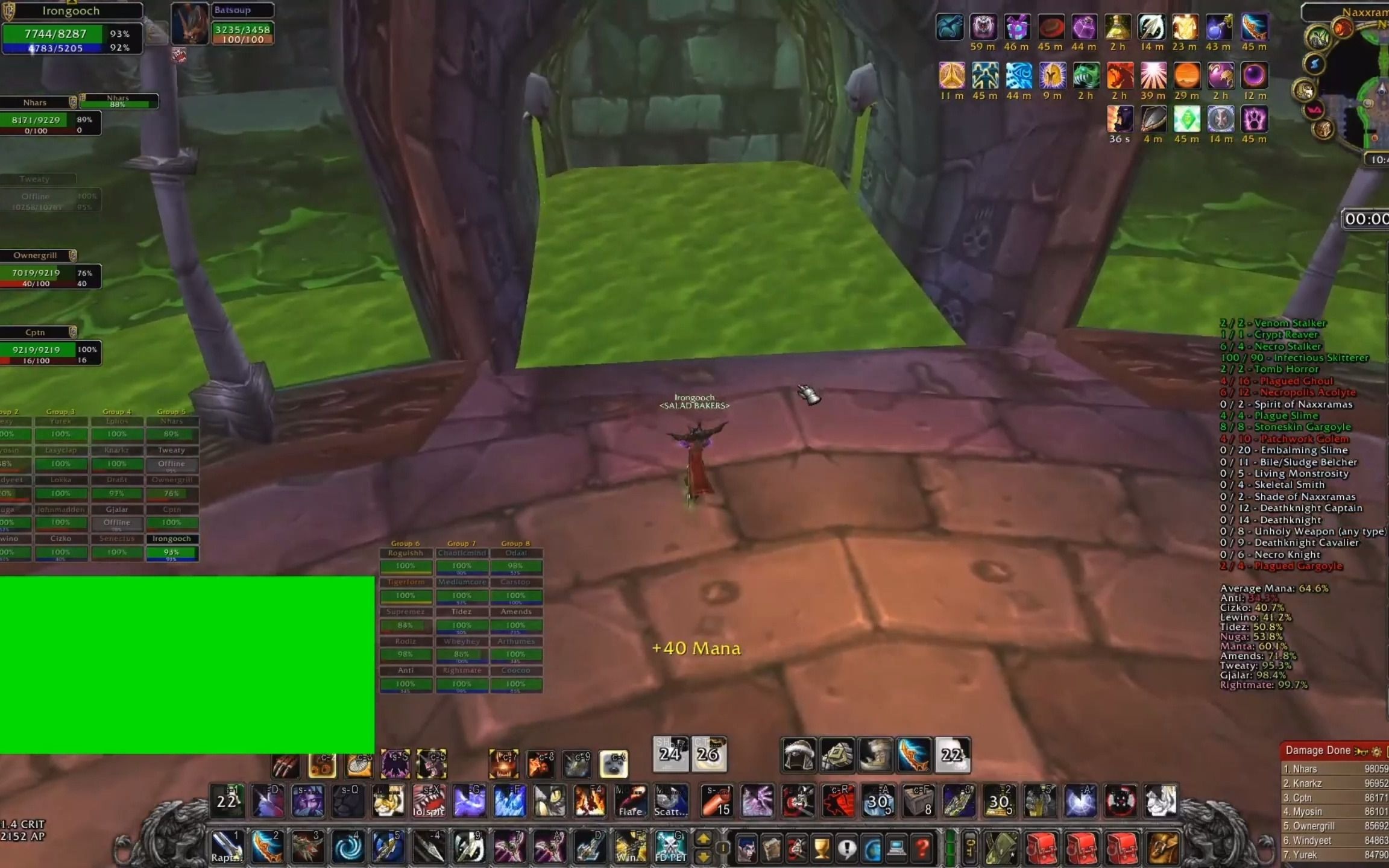 NAXX竞速DK2跳怪,录屏自Salad Bakers开挂LR第一视角