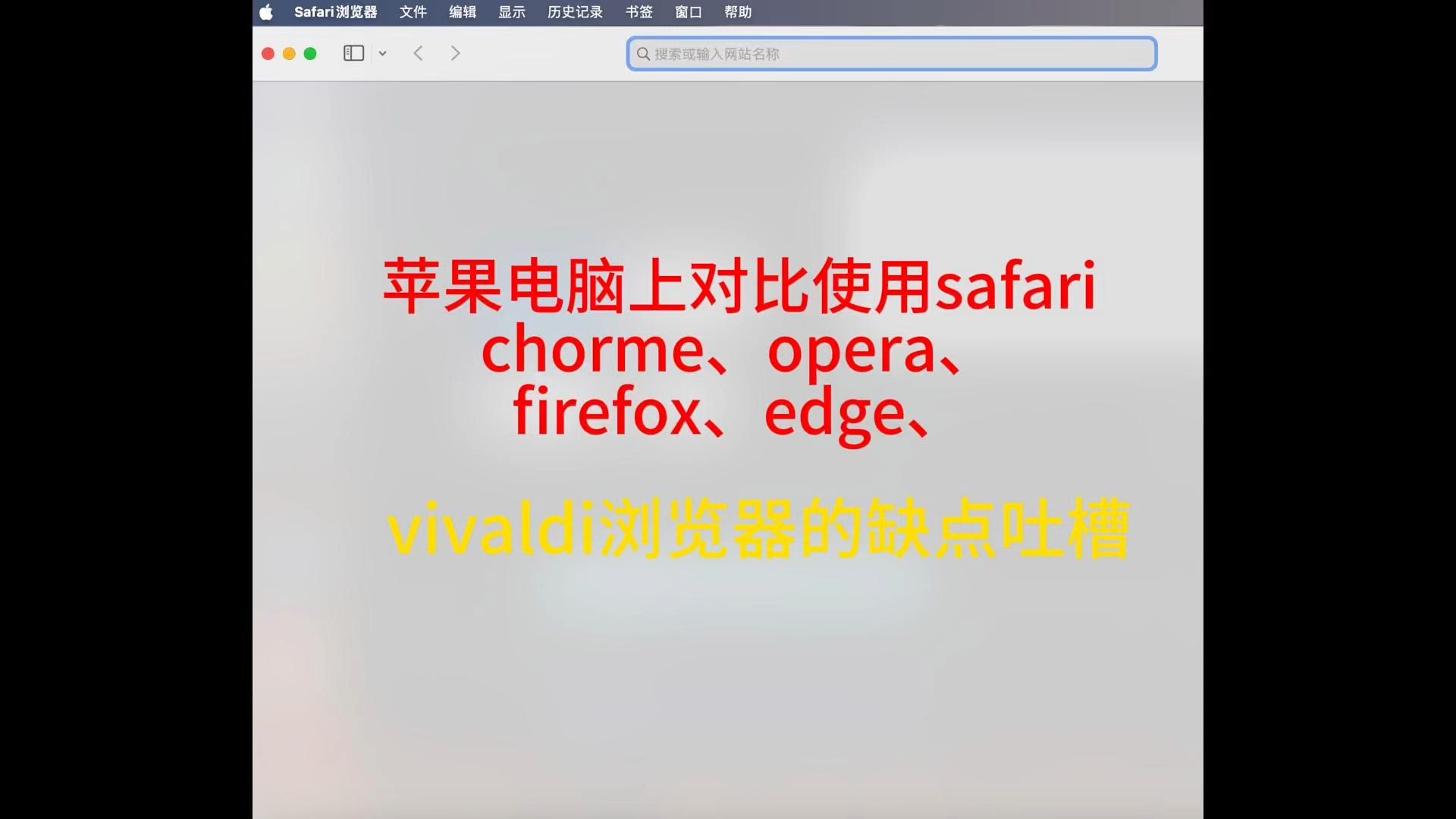 苹果电脑上对比使用safari、chorme、opera、firefox、edge、vivaldi...