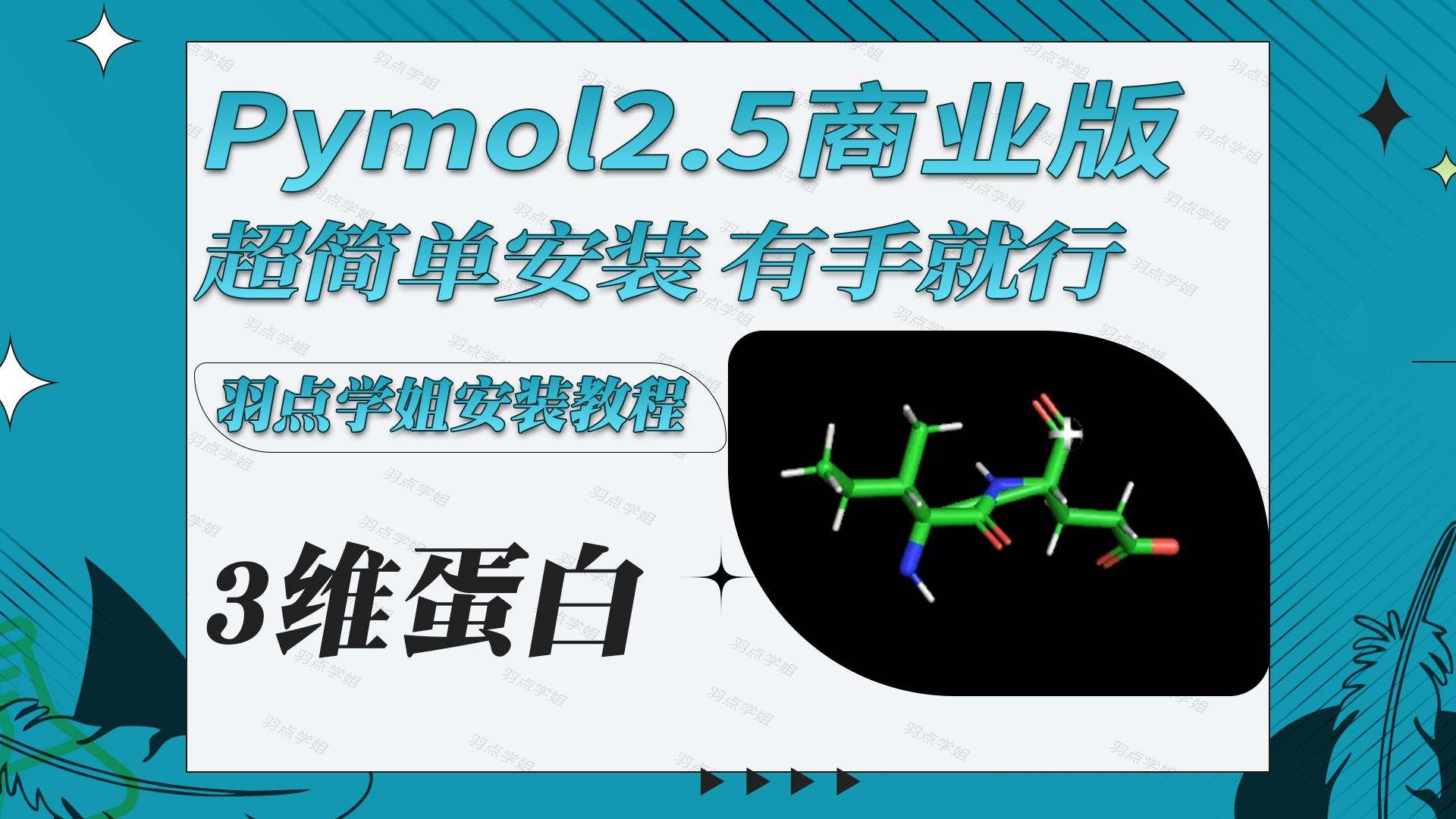 商业版一键安装PyMOL2.5,有手就行,蛋白分子3D结构软件,功能更强