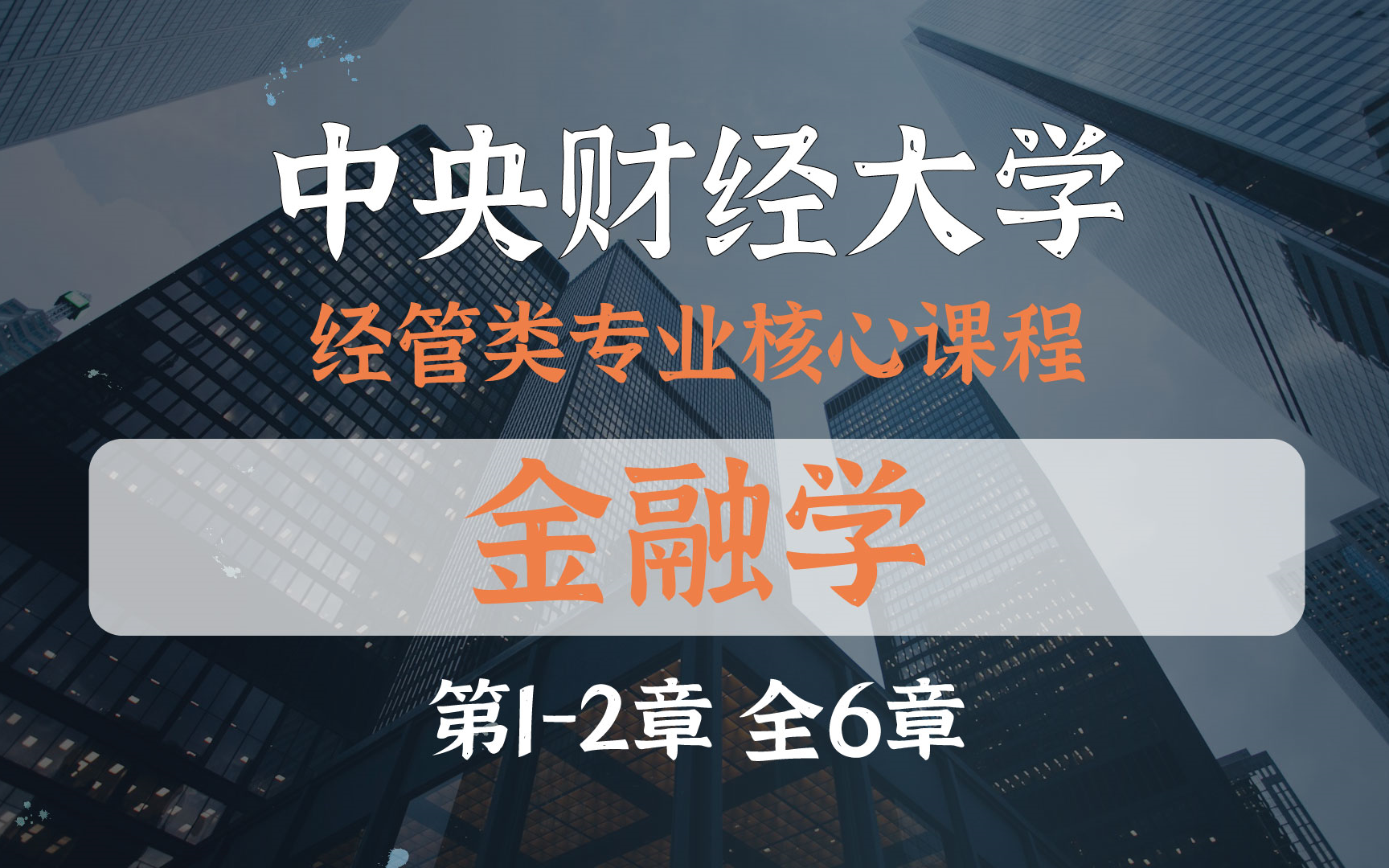 【金融学】中央财经大学 经管类专业核心课程 金融人士“基本功” ...