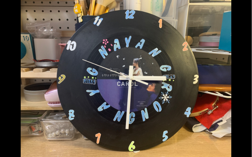 【杨洋&杨蓉】自制钟表 12寸仿真装饰黑胶唱片是在印鸽定制哒 钟表...