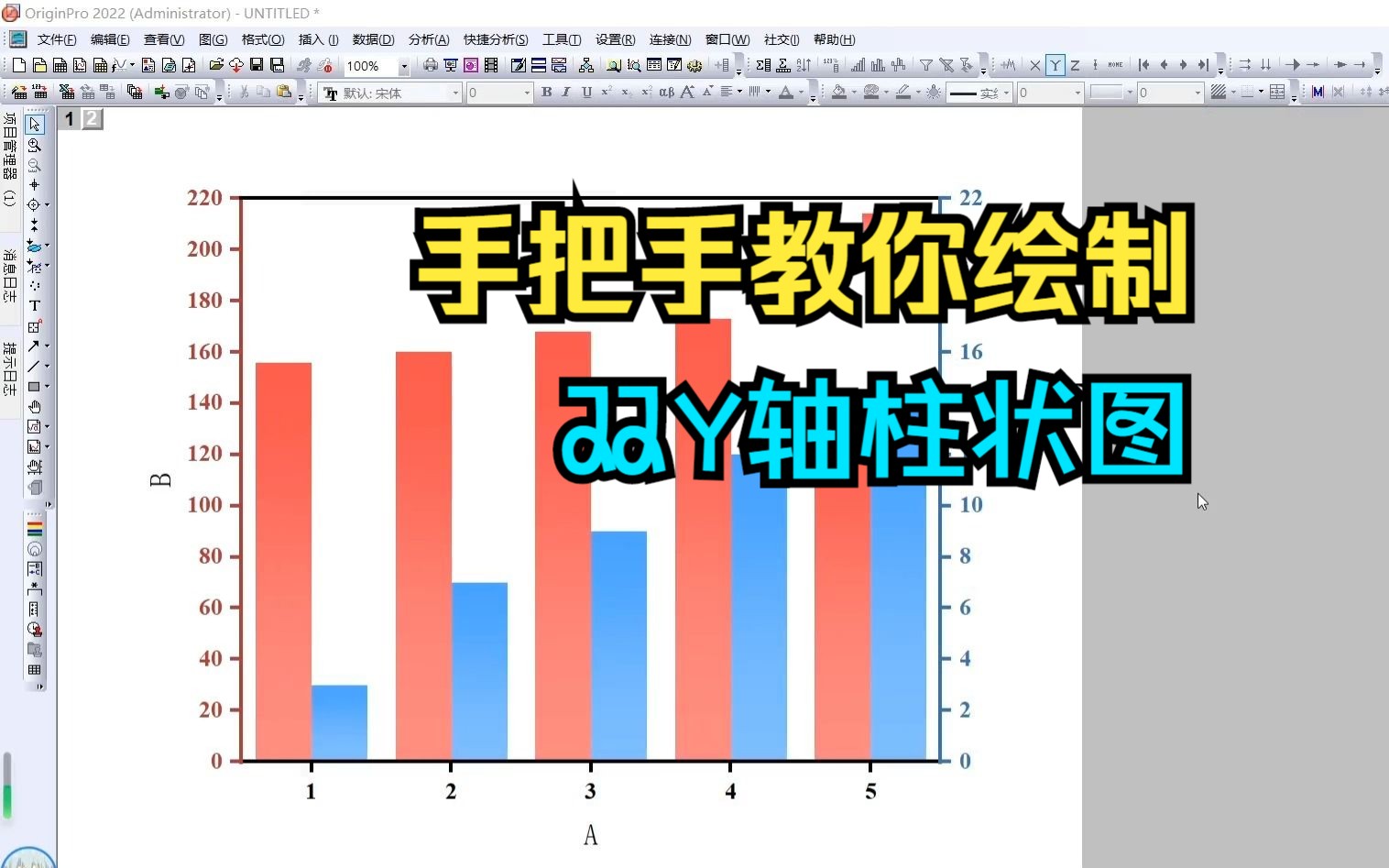 【研究生】手把手教你使用Origin绘制双Y轴柱状图