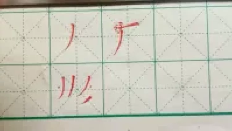 硬笔书法入门,基础笔画练习,竖斜撇的写法