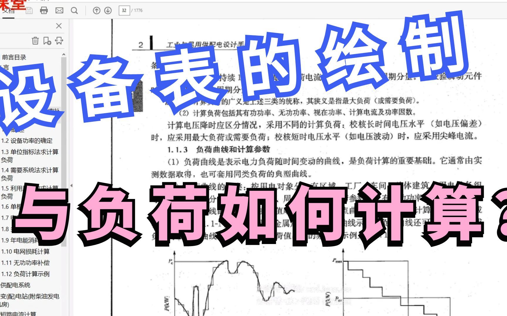 设备表的绘制与负荷如何计算?【电气设计班】