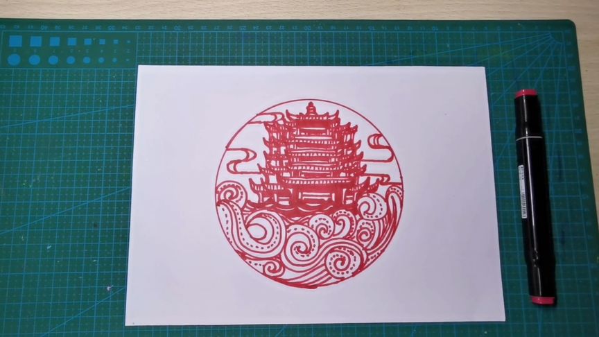 简单易学儿童画,一起画个黄鹤楼纪念这2020
