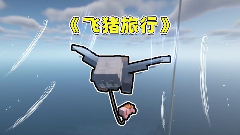我的世界:鞘翅载人飞行教程,只有一个鞘翅也能带TA一起飞上天