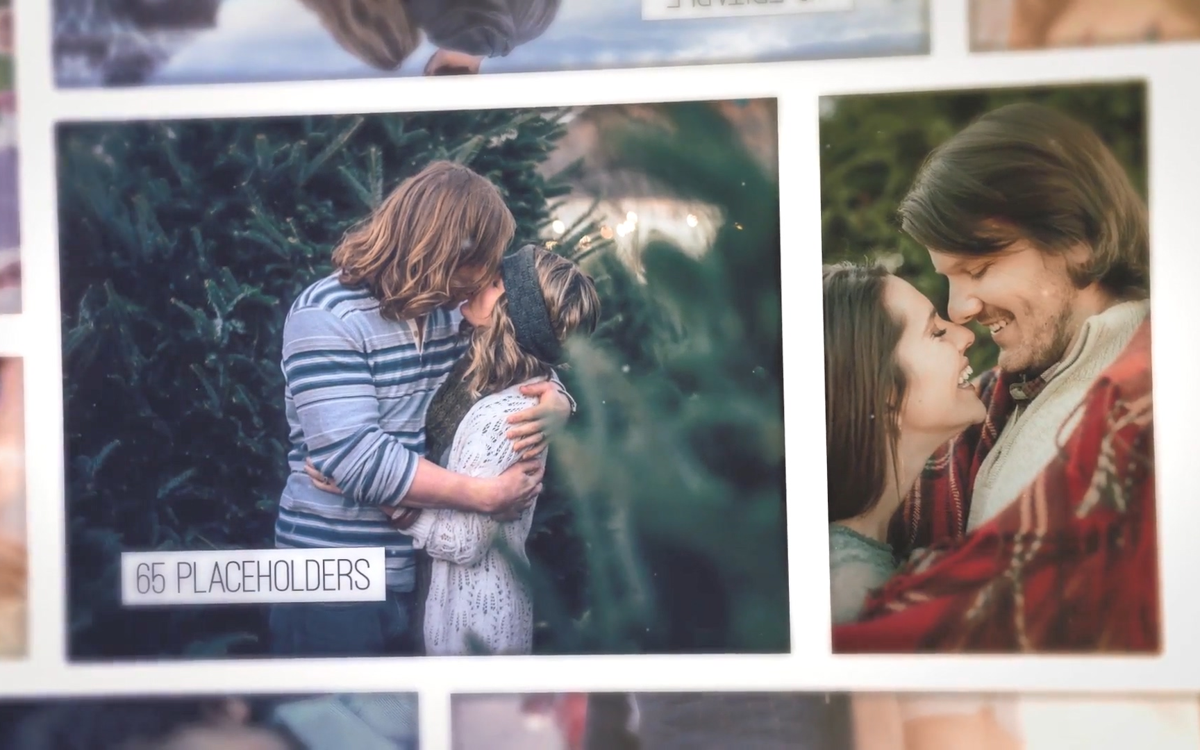 AE模板-相框旋转特效的幻灯片视频婚礼视频个人或家庭影集照片展示...