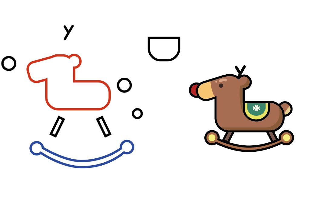 【布尔运算|实时上色】AI设计卡通小麋鹿图标ICON临摹制作