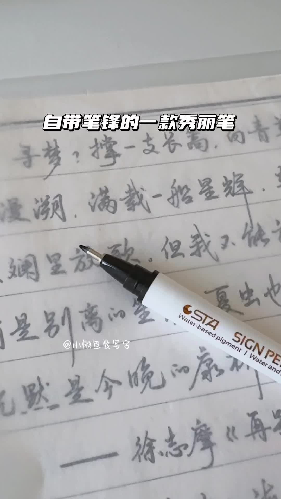 自带笔峰的秀丽笔,也是我平时用的最多的一款,很适合初学者。#秀丽...