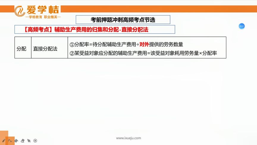 初级会计实务高频考点之直接分配法