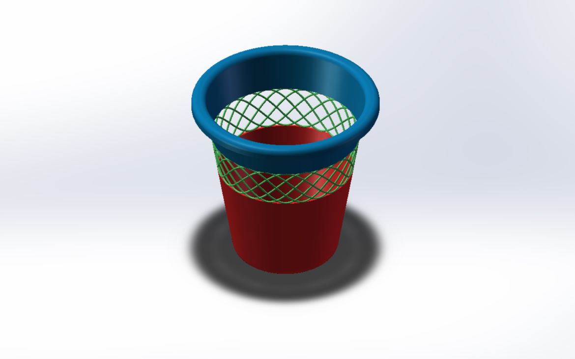 solidworks绘图练习---垃圾桶