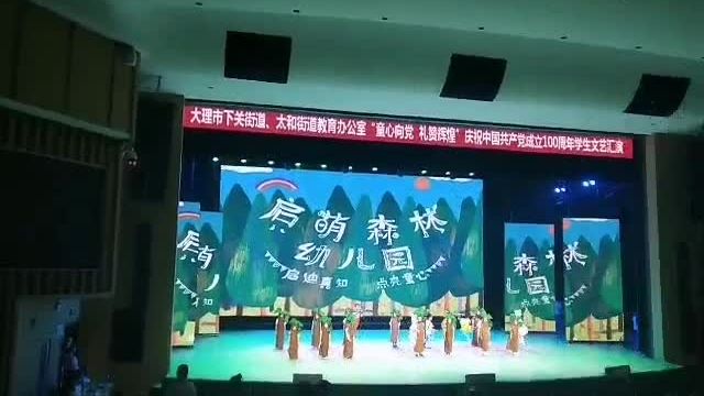萌娃为中国共产党成立100周年文艺汇演献上环保歌舞剧《小鸟与…