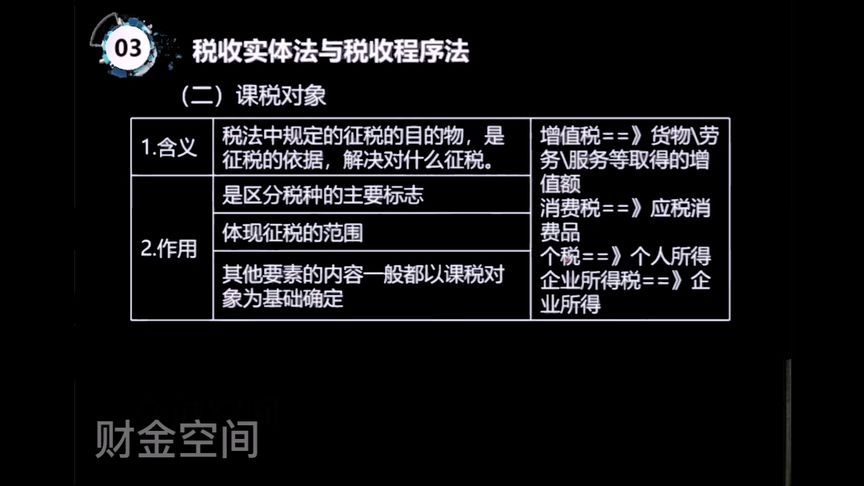 税务师一一课税对象