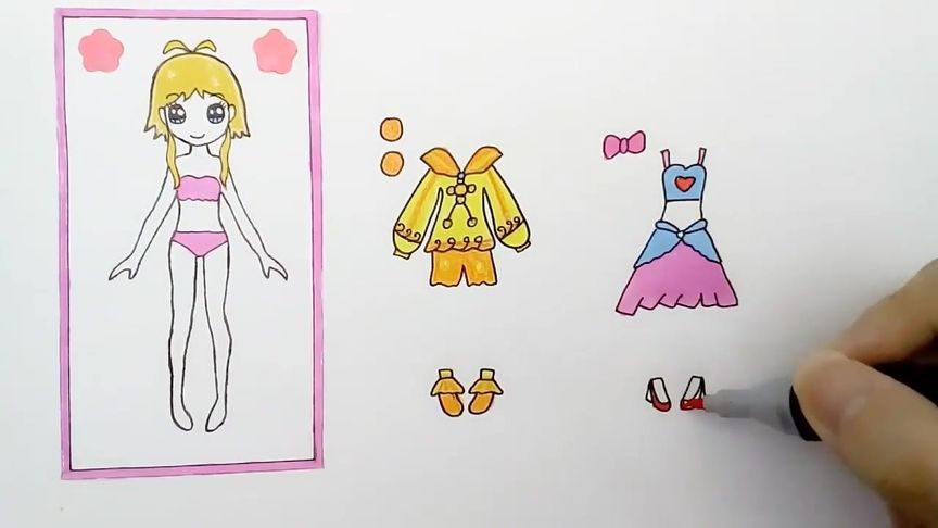 教你画叶罗丽亮彩衣服简笔画,简单又好看,创意简笔画换装秀视频