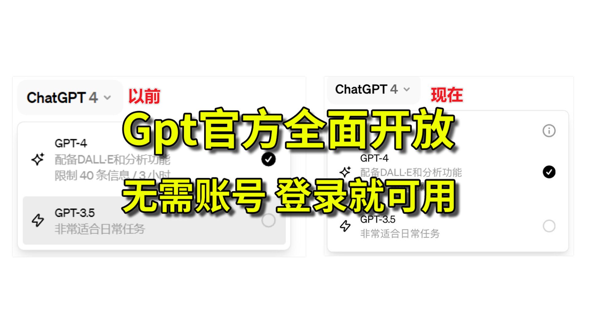 openai全面开放 无需注册就可以用了 #ai #opena