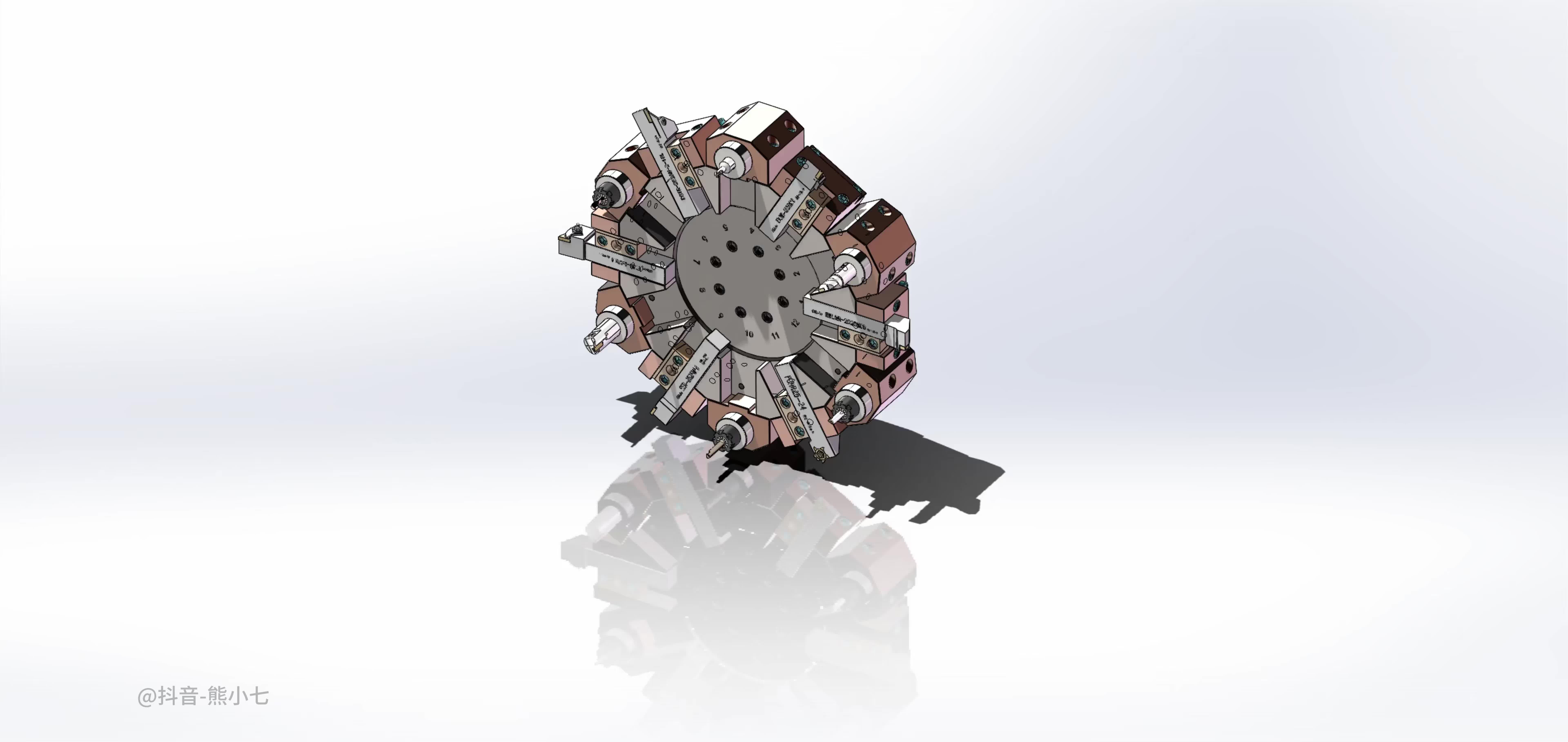 数控刀塔车床 数控刀塔车床绘制#solidworks建模 #mastercam编程 #3d...