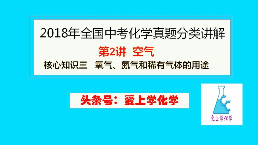 2018年全国中考化学真题讲解—空气中各种气体的用途,中考满分