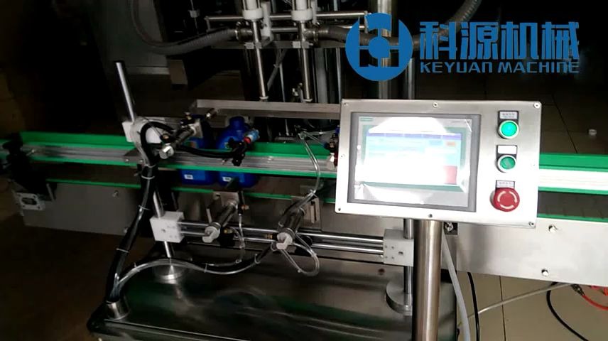 1L机油润滑油2头全自动膏体灌装机+理盖上盖旋盖机+电磁感应铝箔封口