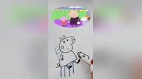小猪佩奇简笔画:户外玩耍要注意安全