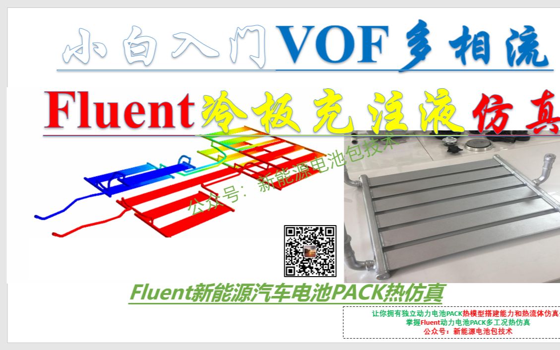 超小白保姆教学-FLuent电池包3D液冷板充注-VOF多相流仿真设置分享...