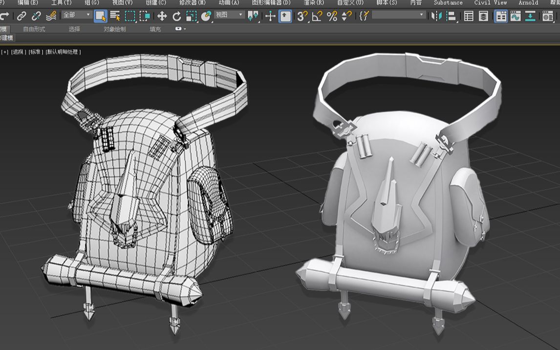 【3Dmax新手案例】简简单单做书包模型,新手小白必学的小案例教学
