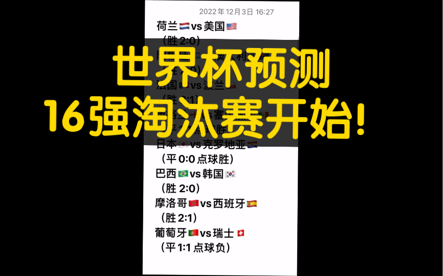 世界杯16强赛预测,分享胜负比分!(荷兰美国,阿根廷澳大利亚,法国波兰,...