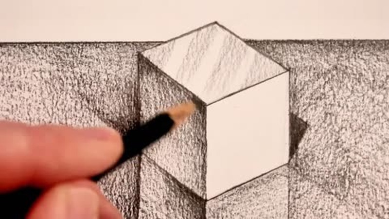 铅笔素描基础教程,教你画正方体,跟着视频慢慢学
