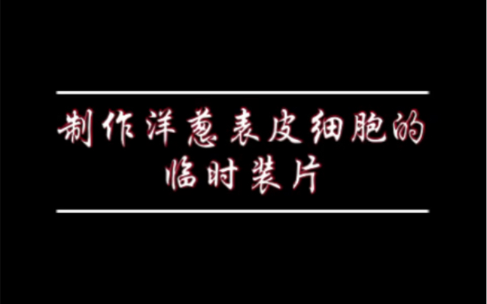 【搬运】制作洋葱表皮细胞的临时装片