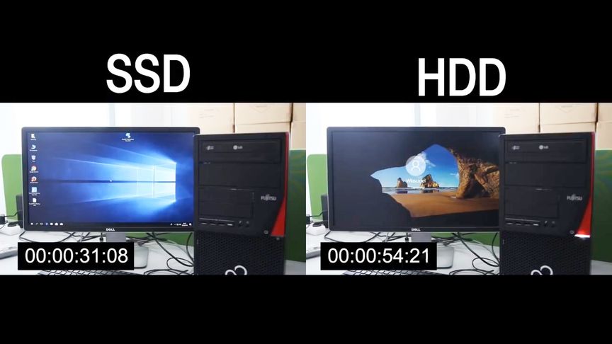 SSD vs. HDD, Windows 10 启动时间对比