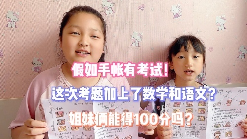 假如手帐有考试!这次考题加上了数学和语文?姐妹俩能得100分吗