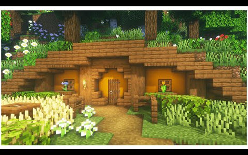 【Nuec】Minecraft我的世界 简单的袋底洞(霍比特人洞穴)建造教程(...