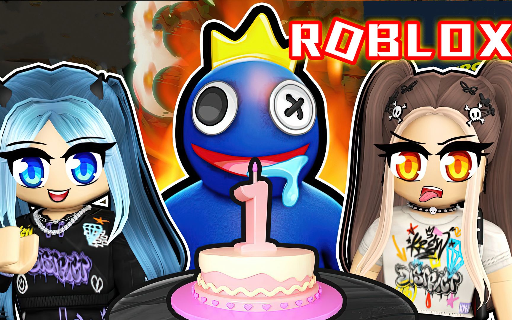 Roblox彩虹朋友:参加奇怪生物的生日派对,趁机偷偷逃走!灰狼_游戏解说