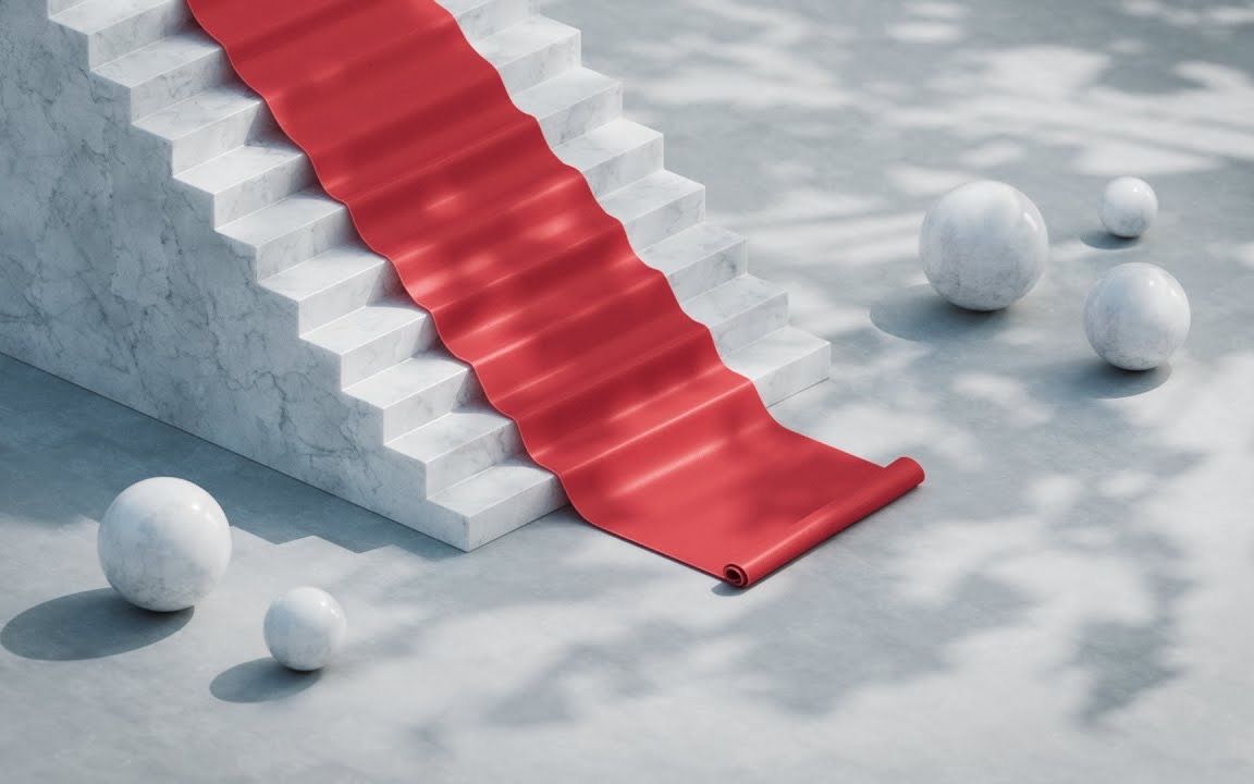 C4D 楼梯铺红地毯布料动画制作技巧(中英文字幕)