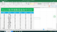 Excel按类别批量插入空白行
