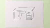博卡简笔画：今天画个办公桌，办公桌很好画，我们一起画吧