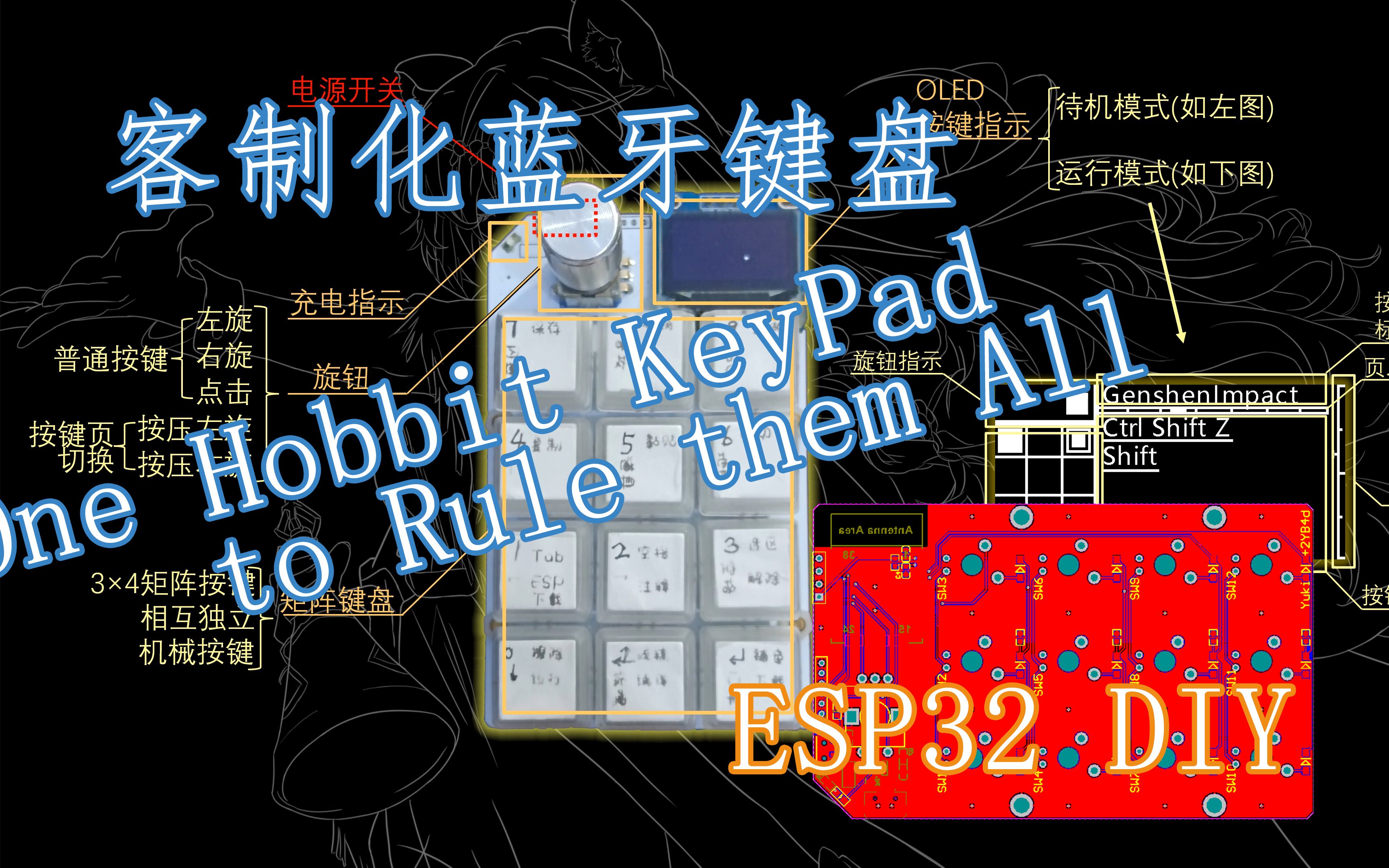 【Hobbit Keypad】客制化蓝牙机械键盘,绘画、剪辑、打游戏,一个键盘...