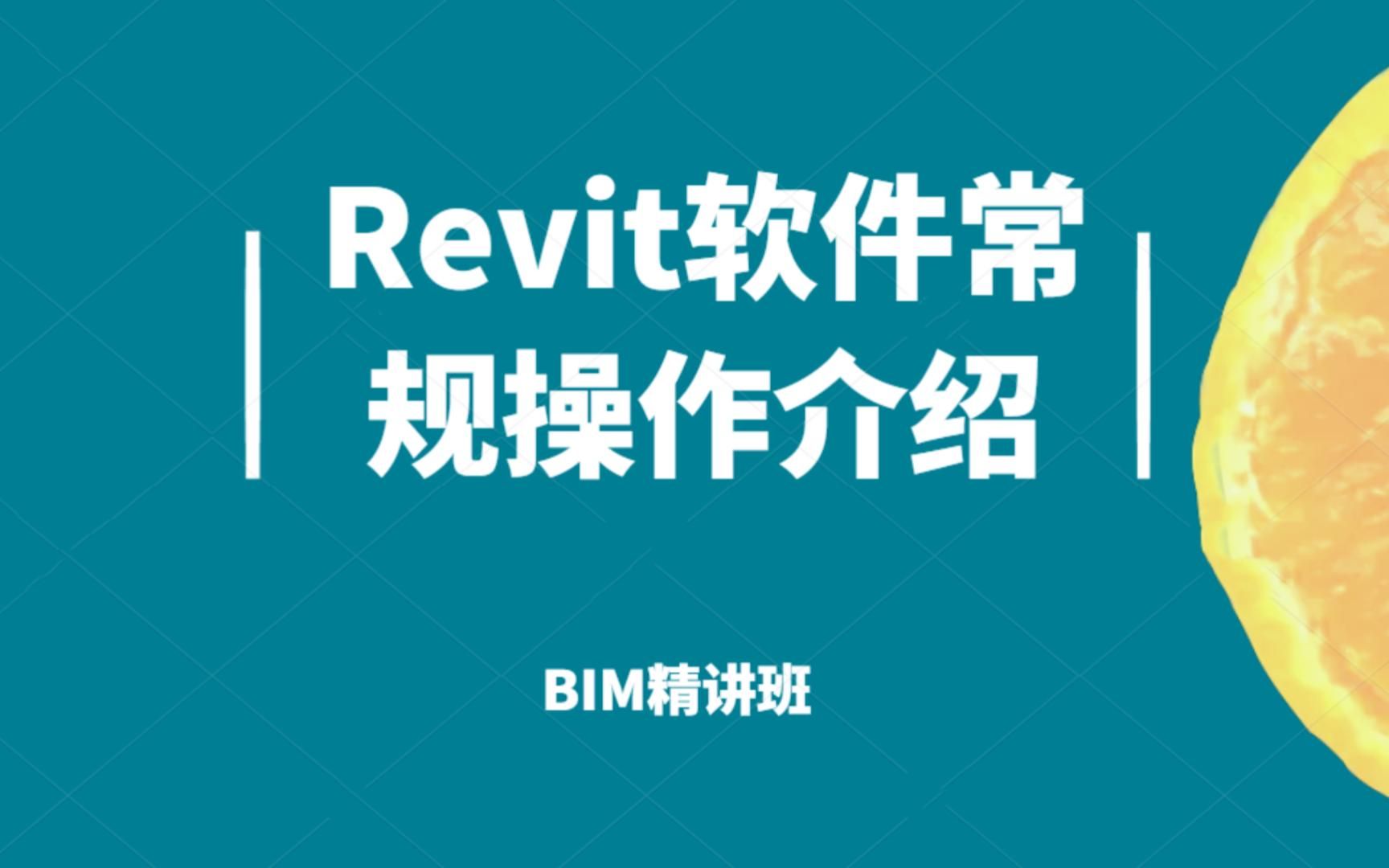 Revit软件常规操作介绍(BIM精讲班)